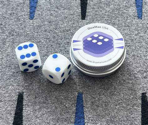Backgammon Precision Dice 16mm 5 8 Inch Blue With White Pips And