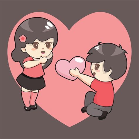 Premium Vector Cute Couple Character Cartoon Valentine Illustration 03