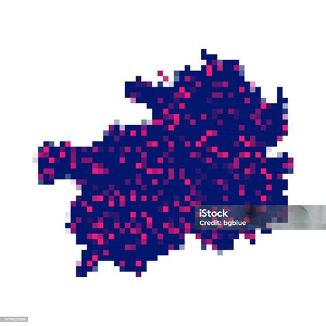 白い背景にピクセル単位の貴州省の地図 ます目のベクターアート素材や画像を多数ご用意 ます目 アジア大陸 イラストレーション