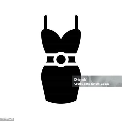 여자 드레스 벡터 일러스트 레이 션 견고한 스타일 아이콘 0명에 대한 스톡 벡터 아트 및 기타 이미지 0명 드레스 벡터