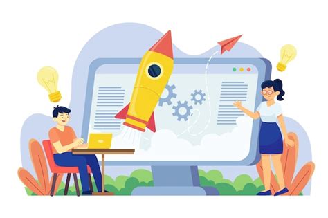 비즈니스 프로젝트를 시작하는 사람들의 그룹 무료 벡터