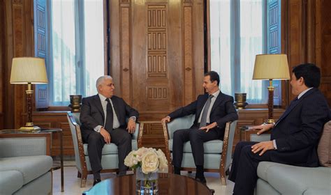 الأسد يستقبل رئيس هيئة الحشد الشعبي في العراق