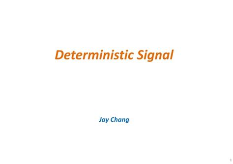 Deterministic Signal Pdf