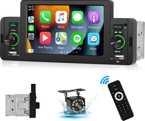Single Din Car Stereo With Apple Carplay Android Auto METEESER 5 Inch
