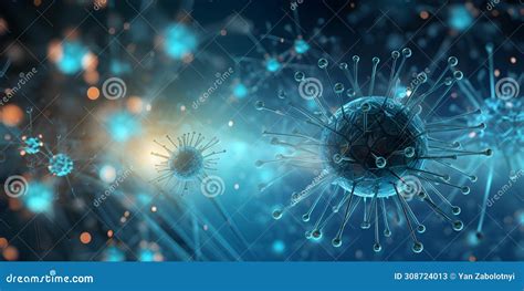 Futuristic Digital Representation of Virus Structure AI and Genetics for Medical Research ...