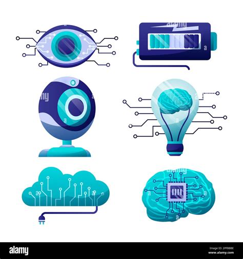 Artificial Intelligence Icon Set Element Design Vector Ai Technology