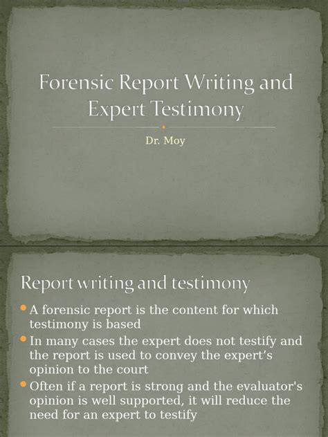 Forensic Report Writing And Expert Testimony Pdf Lawyer Testimony