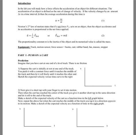 Solved Introduction In The Lab You Will Study How A Force Chegg Com