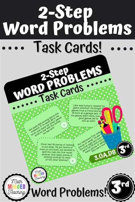 3rd grade two step word problems task cards 3 oa d8 in 2022 word
