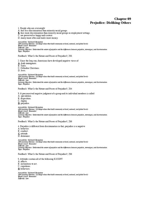 Chapter 09 Prejudice Disliking Others Pdf Prejudices Stereotypes