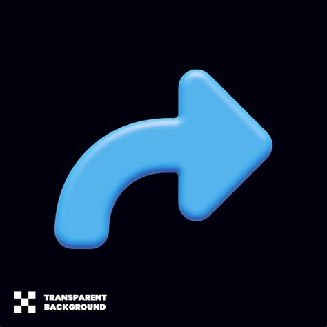 Premium Psd Curved Arrow Pointer Icon 3d