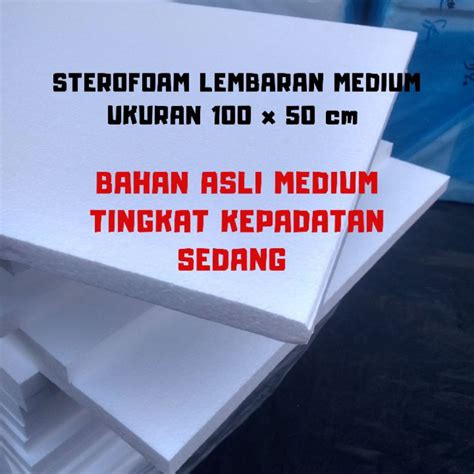 Jual Styrofoam Lembaran Papan Sterofoam Medium Ukuran 100 X 50 Cm Shopee Indonesia