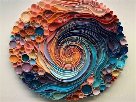 A Modern And Abstract Wall Art Sculpture Features Swirling Patterns Generative Ai 27212781 Stock