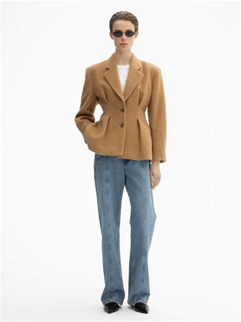 Cinched Blazer Camel