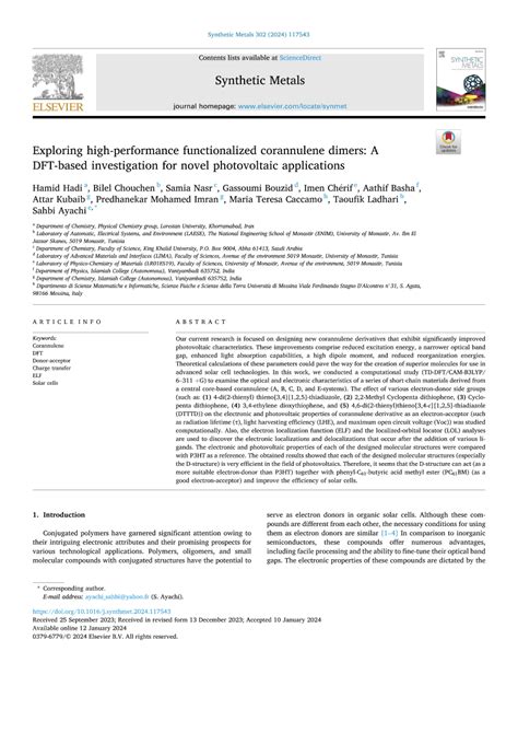 Pdf Exploring High Performance Functionalized Corannulene Dimers A