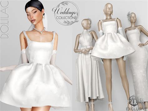 The Sims Resource Weddings Collection Jacquard Mini Dress Do0241