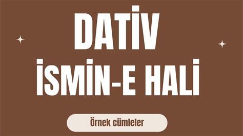 Ders Almanca A A Dativ ismin e hali almancaöğreniyorum almanca deutschlernen