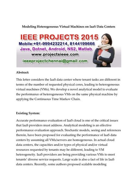 Modeling Heterogeneous Virtual Machines On Iaa S Data Centers Pdf