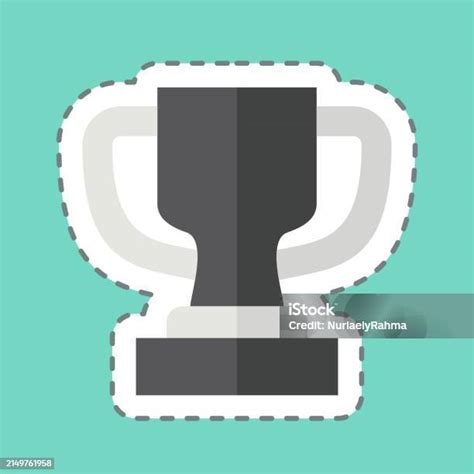 스티커 라인 컷 챔피언십 테니스 스포츠 기호와 관련이 있습니다 심플한 디자인 일러스트레이션 1위에 대한 스톡 벡터 아트 및 기타