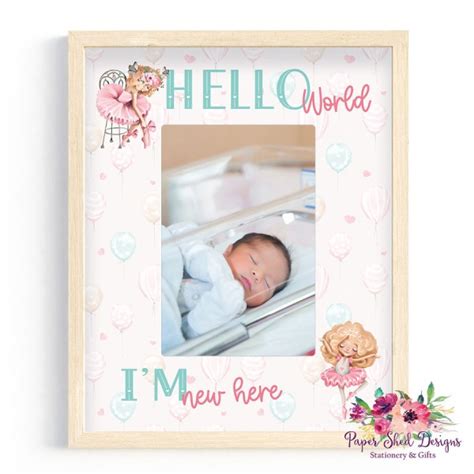 Hello World Photo Frame Ballerina Paper Shed Designs