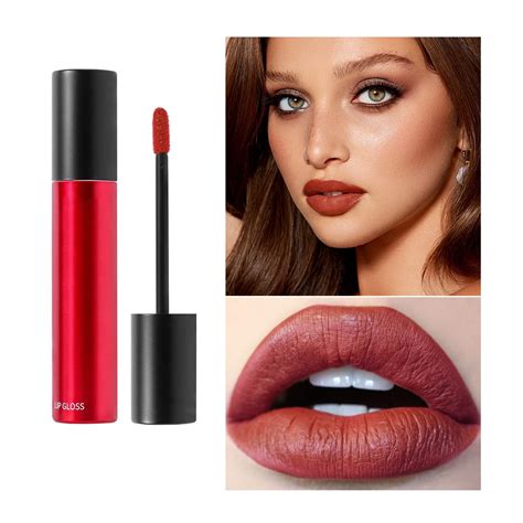 Ghsohs Dark Red Lipstick Red Lip Oil Lipstick Mattes Liquid Lipstick Makeup Velvety Liquid