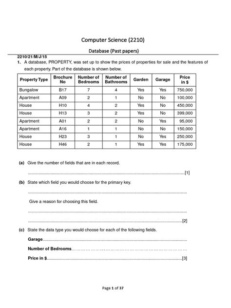 Database Past Paper With Sql Pdf Databases Sql