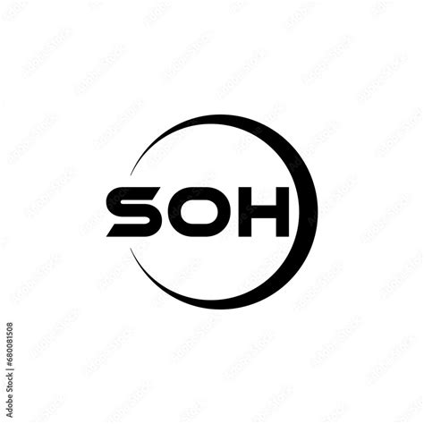 Soh Letter Logo Design With White Background In Illustrator Cube Logo