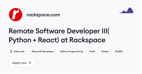 Himalayas On Linkedin Remote Software Developer Iii Python React Job At Rackspace