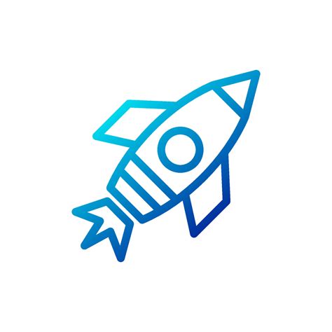 Rocket Icon Gradient Blue Business Symbol Illustration 30912344 Vector