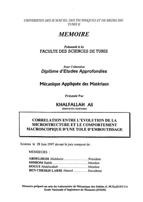 Pdf Correlation Entre Levolution De La Microstructure Et Le Comportement Macroscopique Dune