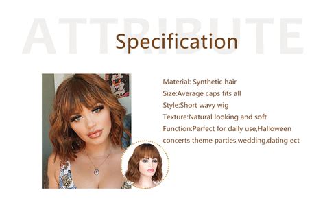 Entranced Styles Short Wavy Bob Wigs With Bangs For Women