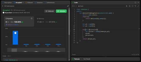 50daysleetcode Leetcodejourney Day34 Mincostclimbingstairs Divya