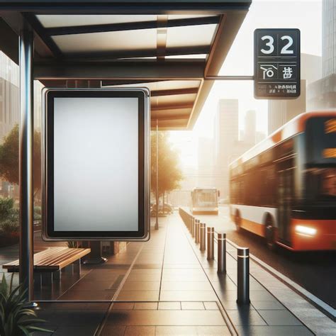 Premium Photo Empty Outdoor Advertising Billboard Mockup At Bus Stop
