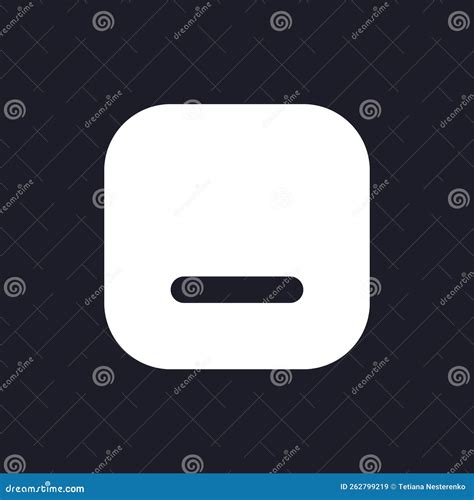 Minimize Button Dark Mode Glyph Ui Icon Stock Vector Illustration Of