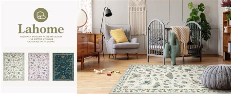Lahome Insect Print Washable Area Rugs 5x7 Soft Rugs For