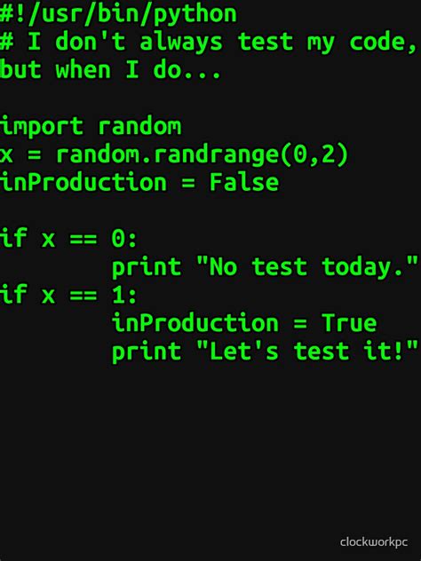 I Don T Always Test My Code T Shirt For Sale By Clockworkpc