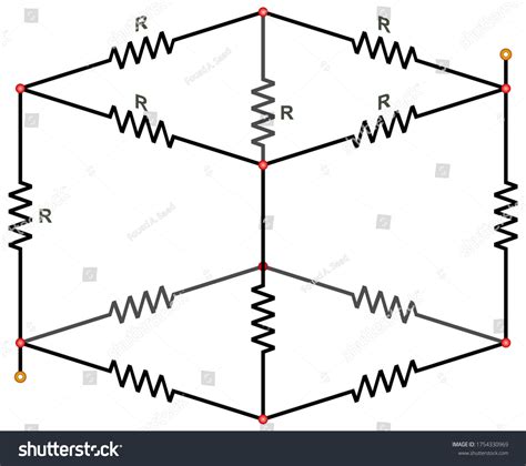 Famous Resistor Cube Resistance Conundrum Stock Vector Royalty Free