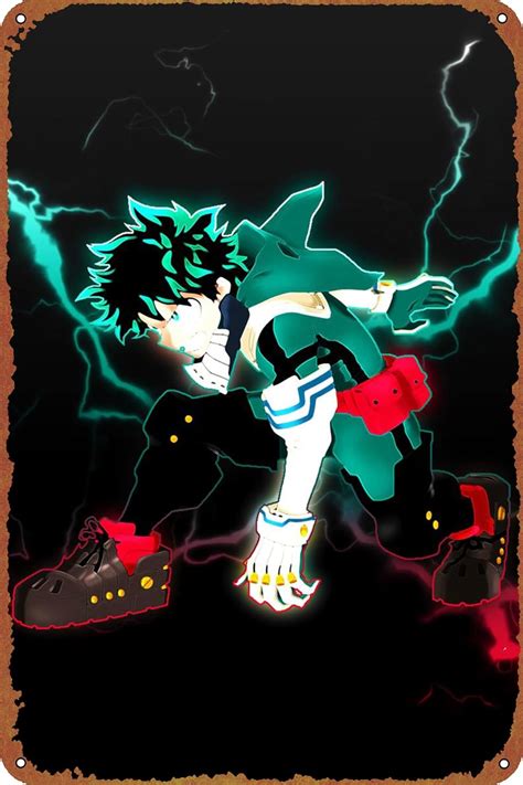 Amazon Com Deku Midoriya Izuku Poster X Inches Vintage Metal Tin Sign For Home Bar Pub