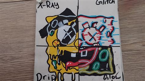 Drawing Spongebob With Posca Markers In 4 Different Styles All Parts