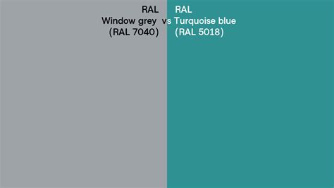 Ral Window Grey Vs Turquoise Blue Side By Side Comparison