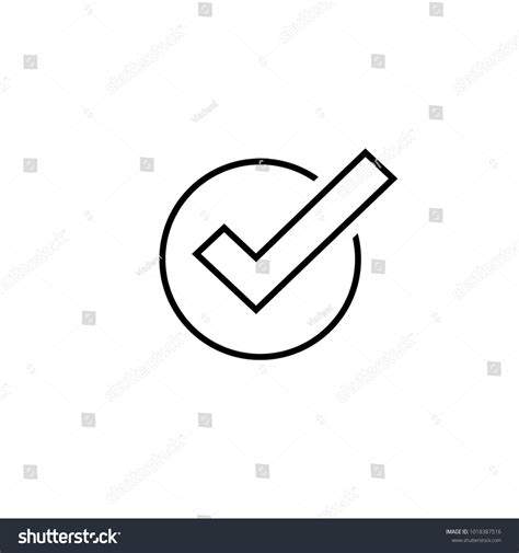 Checkbox Check Mark Line Outline Art Stock Vector Royalty Free