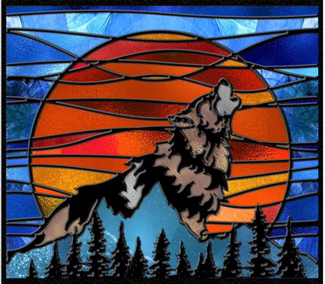 Howling Wolf Faux Stained Glass Window Cling Suncatcher Etsy In 2023 Faux Stained Glass