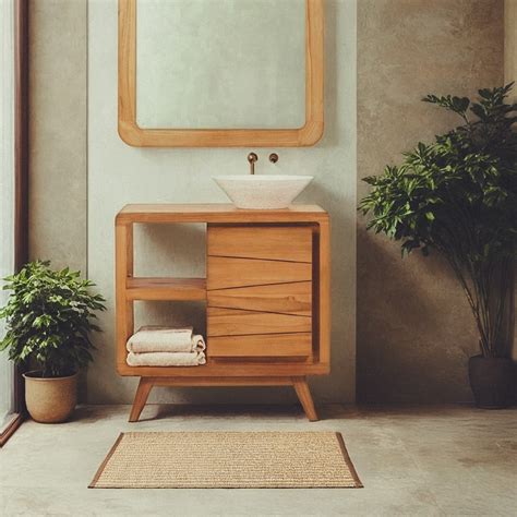 Meuble Sous Vasque à Poser En Bois Massif 160 Cm Trinity