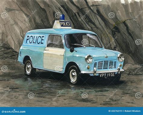 Austin Mini Van Police Editorial Stock Image Illustration Of Mini