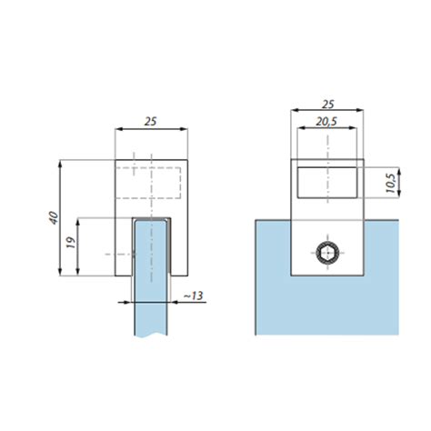 Glasanschluss starr für Stabilisationsstange GLASSTEC