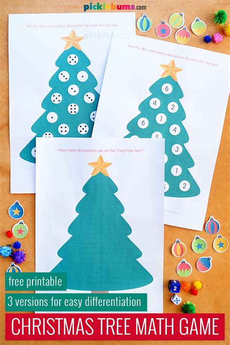 Christmas Tree Math Game Free Printable Picklebums