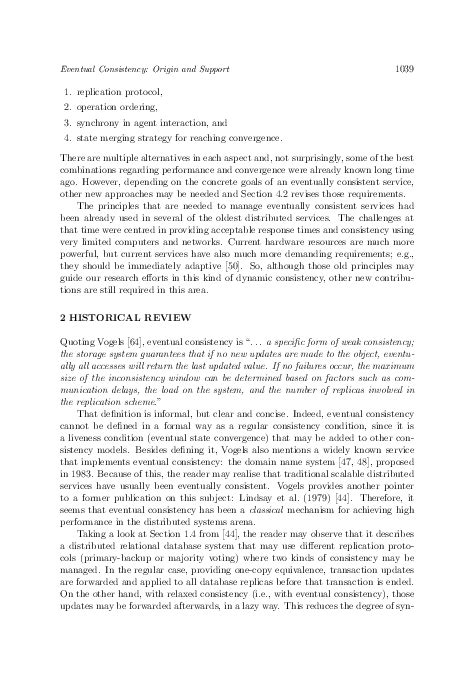 eventual consistency origin and support computing and informatics