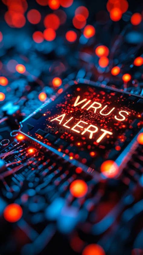 Virus Alert Warning On A Digital Screen With Global Network Connections And Data Flow Concept