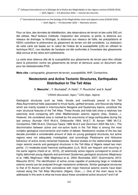 Pdf Neotectonic And Active Tectonic Structures Earthquakes