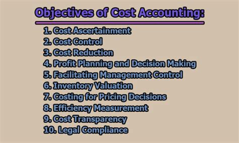 Objectives Of Cost Accounting Library Information Management